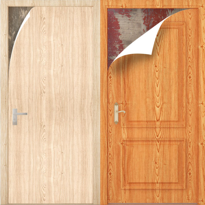 Wood Grain Door Sticker Self-Adhesive Door Frame Edging Stickers ...