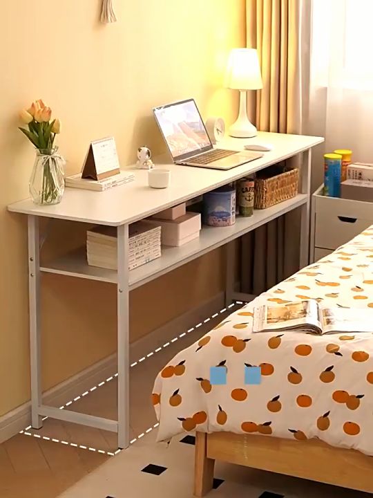 BMZAR-White 160CM Home Office Table Double layers Computer Table Long ...