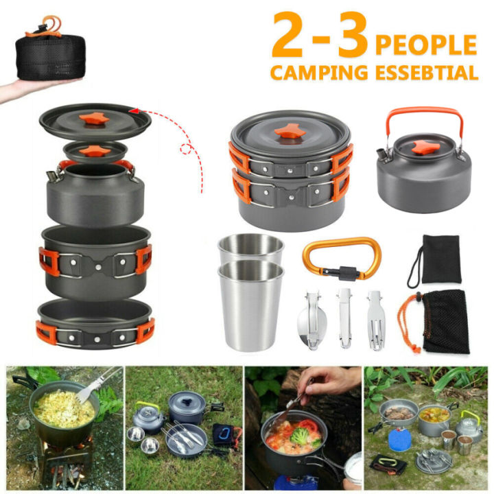 【จัดส่ง2วัน+COD】เครื่องครัวตั้งแคมป์ Mess Kit แบกเป้ตั้งแคมป์เกียร์หม้อ ...