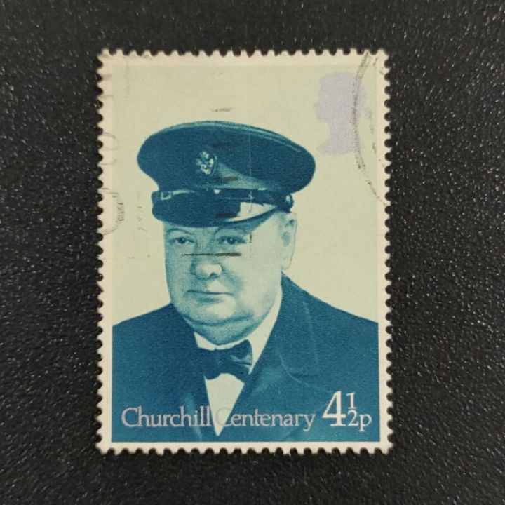 1974 Stamp United Kingdom-Unique Used Stamp-4½p Winston Churchill-Prime ...