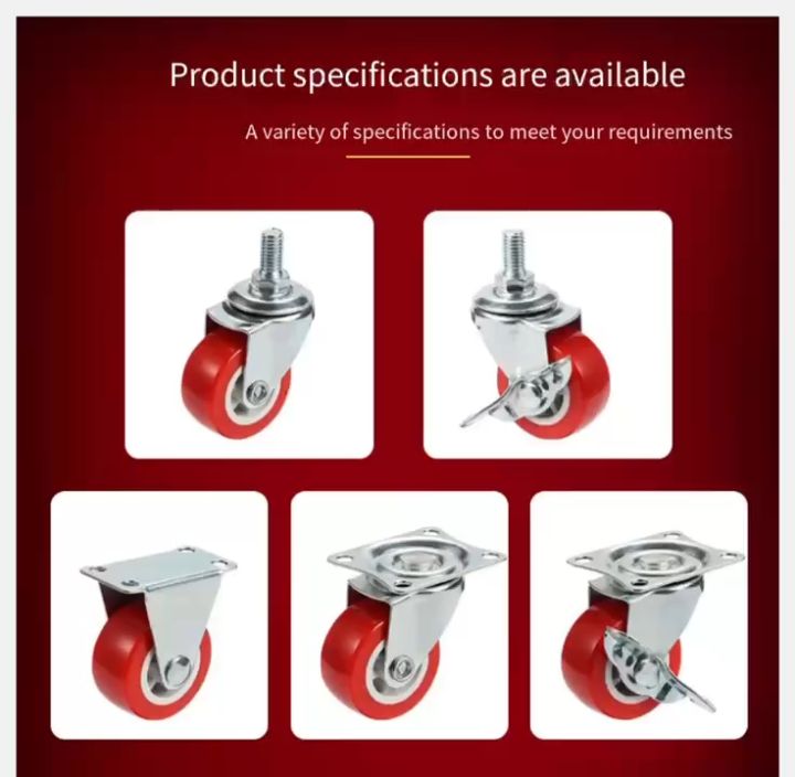 1inch 1.5 inch 2 inch push wheel silent PU wheel high bearing heavy ...