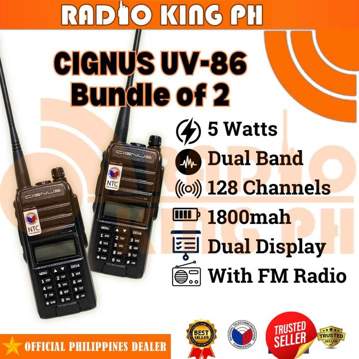 FREE SHIPPING - BUY 2 Promo CIGNUS UV86. Dual Band Walkie Talkie Radio ...