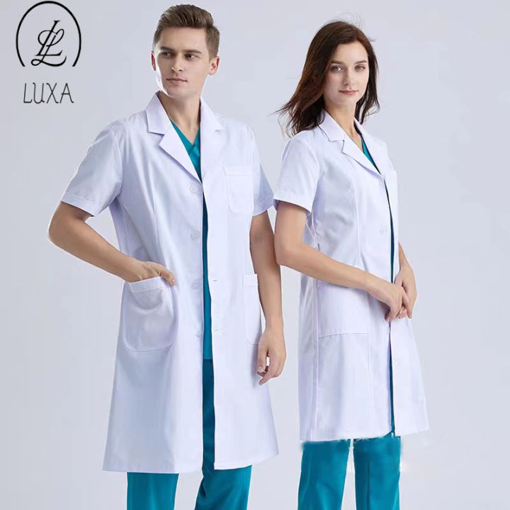 LUXA Lab Coat Long Sleeve Lab Coat White White Coat Lab Gown White ...
