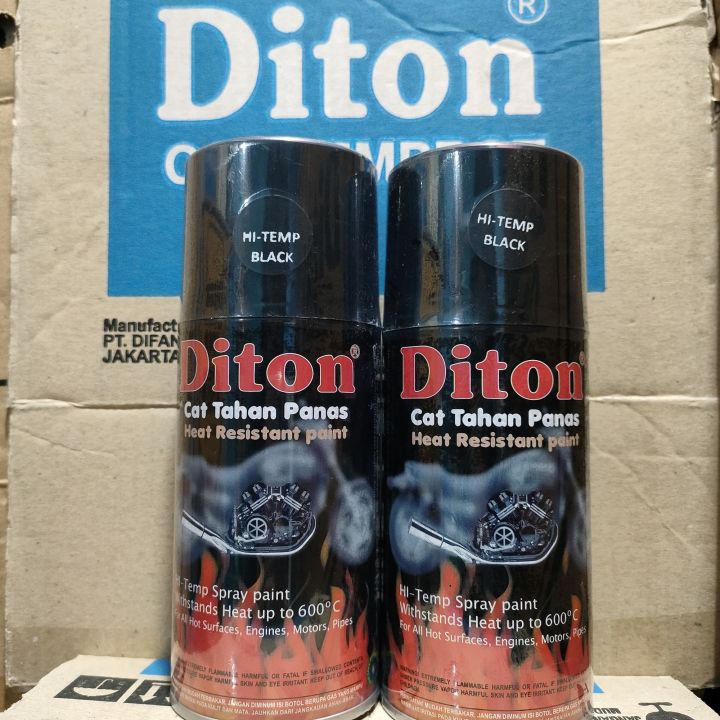 Pilox Pilok Cat Semprot Diton Hi Temp Black Hitam Anti Panas Cat Diton ...
