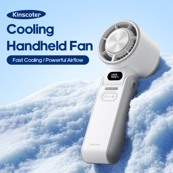 Portable High Speed Cooling Handheld Fan 3600mAh Rechargeable 100 Wind ...
