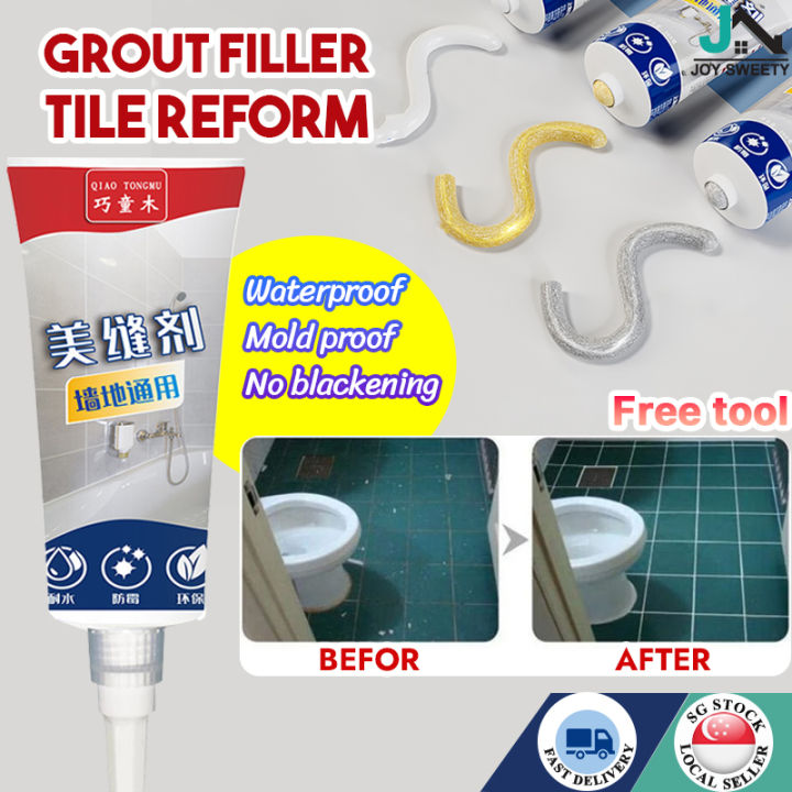 🇸🇬Tile Grout Marker Sealant Waterproof Anti Mold Grout filler tile ...
