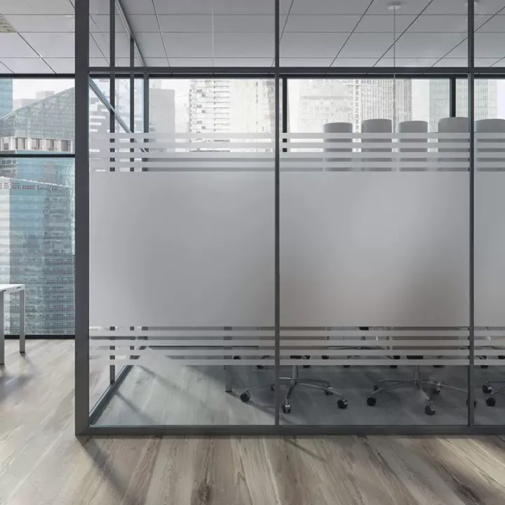 Office Meeting Room Frosted Glass Film Privacy Strip Static Partition ...