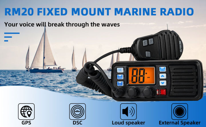 Retevis RM20 Marine Transceiver, Fixed Mount VHF Radios, GPS IP67 ...