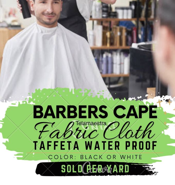 (Fabric Only) Barbers Cape Fabric Cloth Water-resistant Barber Salon ...