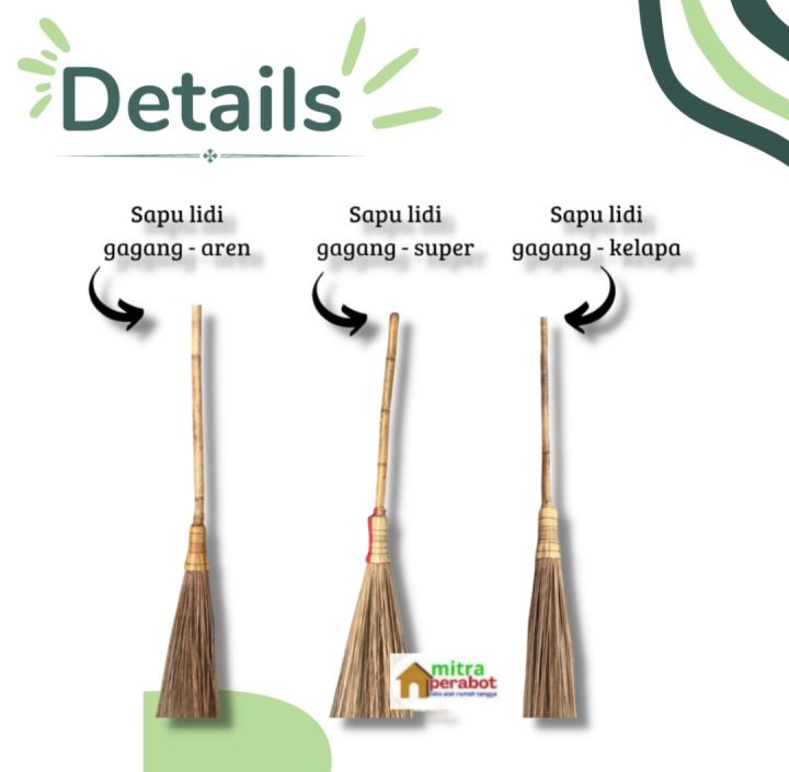 Sapu Lidi Gagang Taman Halaman Sapu Lidi Aren Besar Gagang Panjang Kuat ...