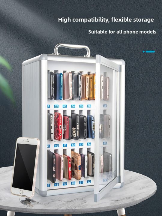 Class Mobile Phone Storage Box with Lock Aluminum Alloy Metal Cabinet ...