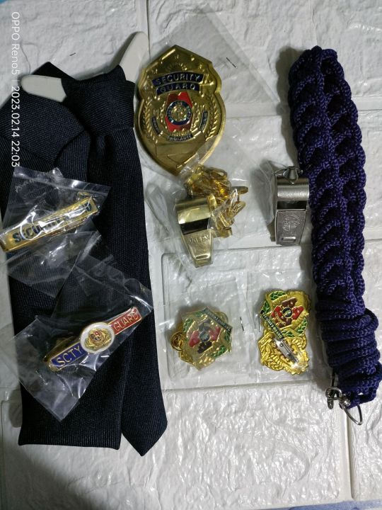 accessories for security guard complete paraphernalia ( necktie,lanyard,collar pin,badge,pito ...