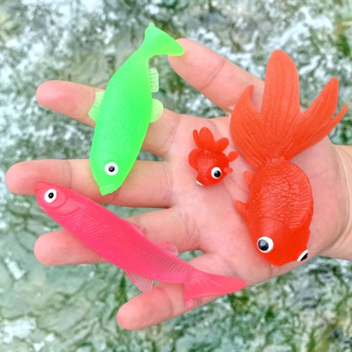 Soft Rubber Simulation Goldfish Sardine Small Carp Kindergarten Kids ...