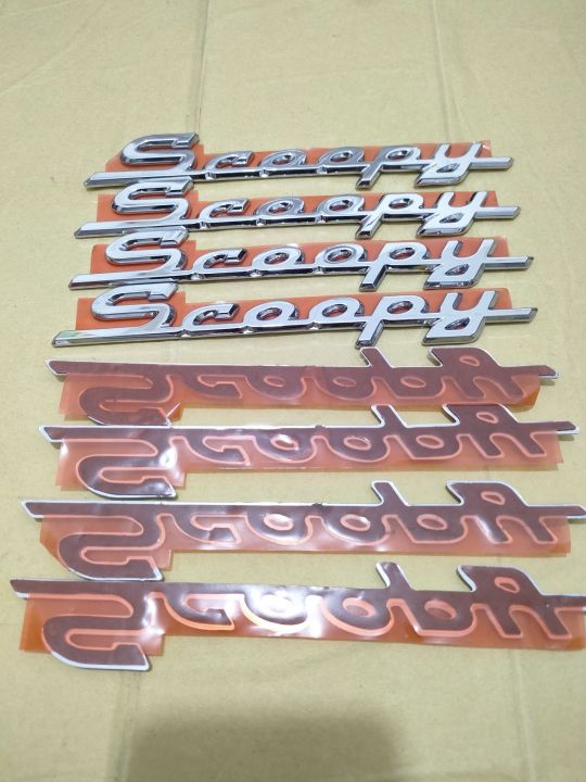 TULISAN SCOOPY EMBLEM SCOOPY ORIGINAL ASLI SUDAH DILENGKAPI LEM ...