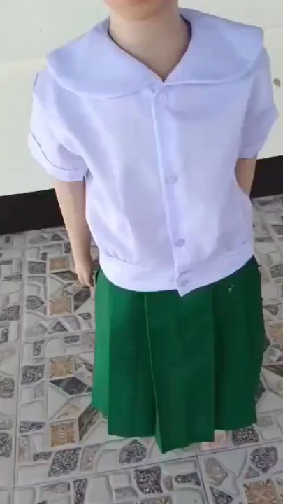 Girls Plain School Uniform Set – Terno Blouse & Palda, Simple and ...