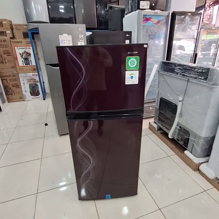 Kulkas 2 Pintu Sharp Sj 197 ND VP/VB Kirey 3 Tanpa Bunga Es Low Watt ...