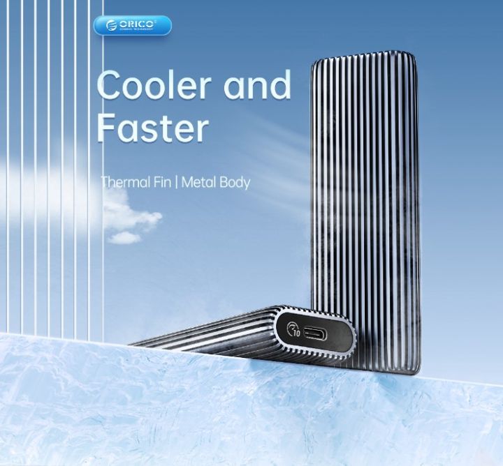 ORICO Tool Free Aluminum SSD M2 NVME Enclosure 10Gbps PCIe Type C Dual ...