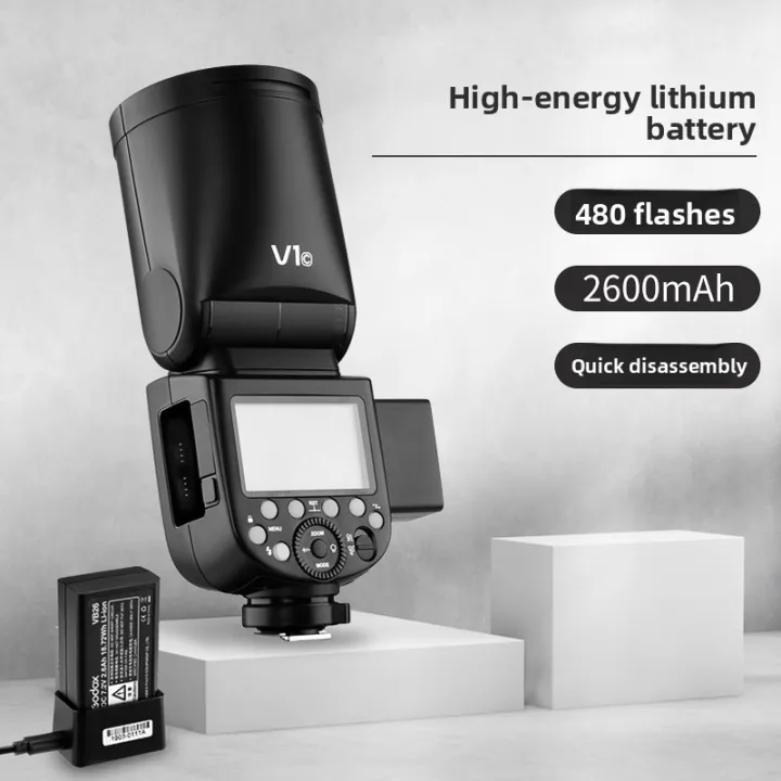 Portable Godox V1 Flashlight Camera Top Light Single Reflex Camera ...