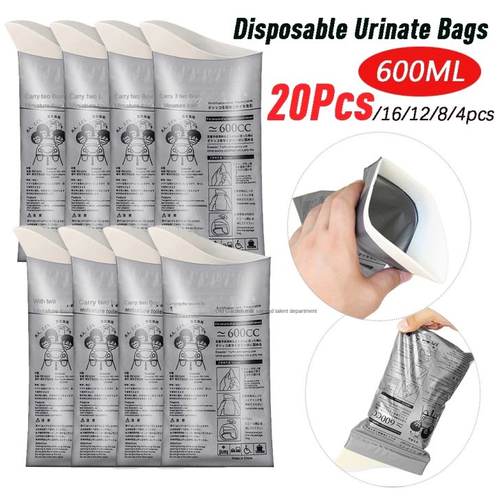 4-20PCS Outdoor Portable Toilet Emergency Urine Bag 600ml Emergency In ...