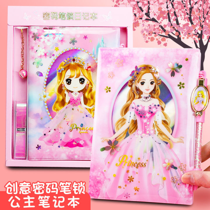 Princess Password Lock Notebook Stylish Creative with Lock Diary Book ...
