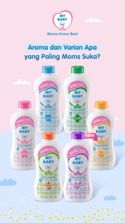 MY BABY Baby Powder | Bedak Bayi | Dermatology Tested | Comfort ...