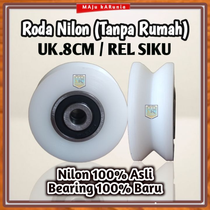 Roda Pagar Besi Nilon (Tanpa Rumah) Ukuran 8cm Rel Siku (V) | Lazada ...