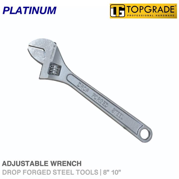 TopGrade Adjustable Wrench | Drop Forged Steel Heavy Duty | 8” 10 ...