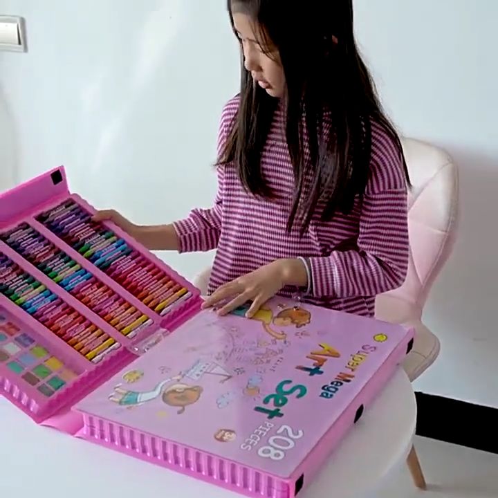 Home2U🏡 208/150pcs Art Color Pensil Full Set Kids Coloring Set Drawing ...