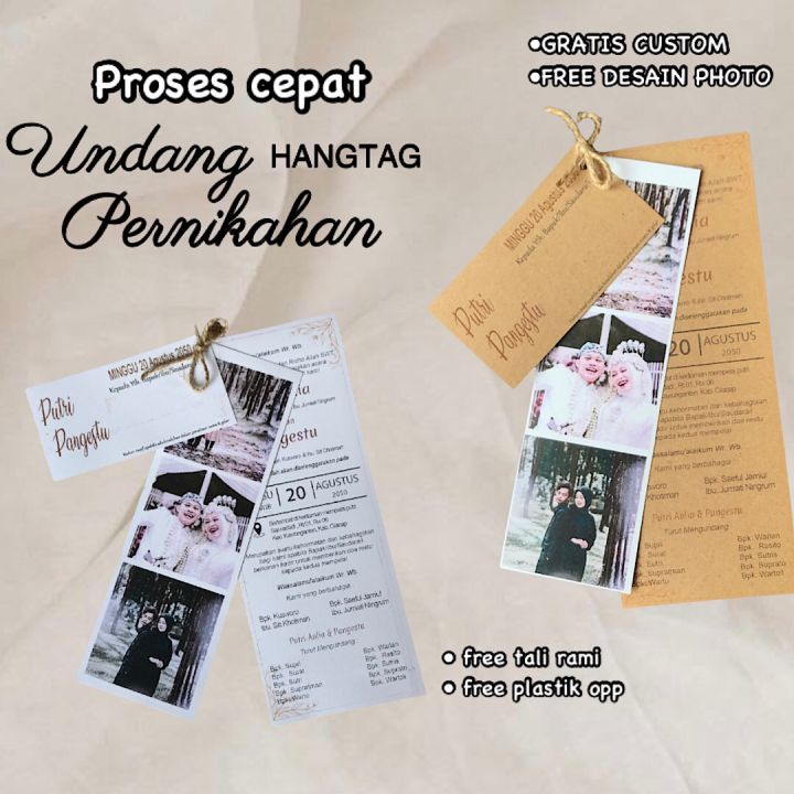 Undangan pernikahan custom UNDANGAN PERNIKAHAN HANGTAG UNIK ELEGAN ...