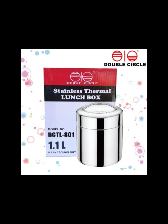 DOUBLE CIRCLE Stainless Thermal Lunch Box 1.1 Liter | Lazada PH