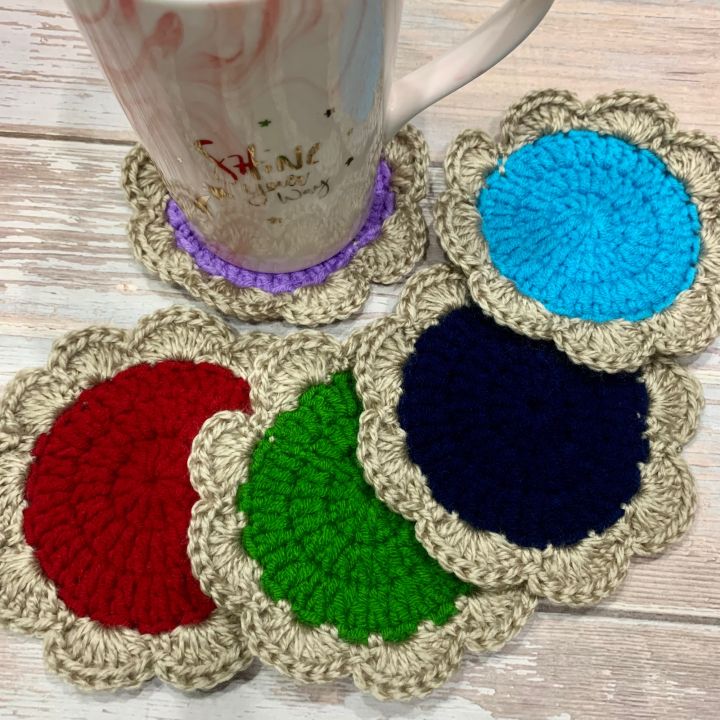 Flower Coaster Crochet Handmade/Alas Cawan Bunga Kait | Lazada