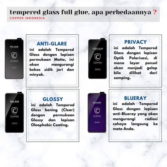 Tempered Glass Privacy Vivo Y22 Copper Anti Spy Lazada Indonesia