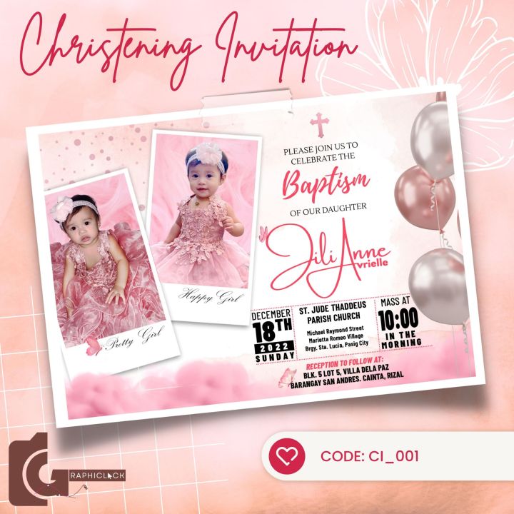 CHRISTENING Invitation | Lazada PH