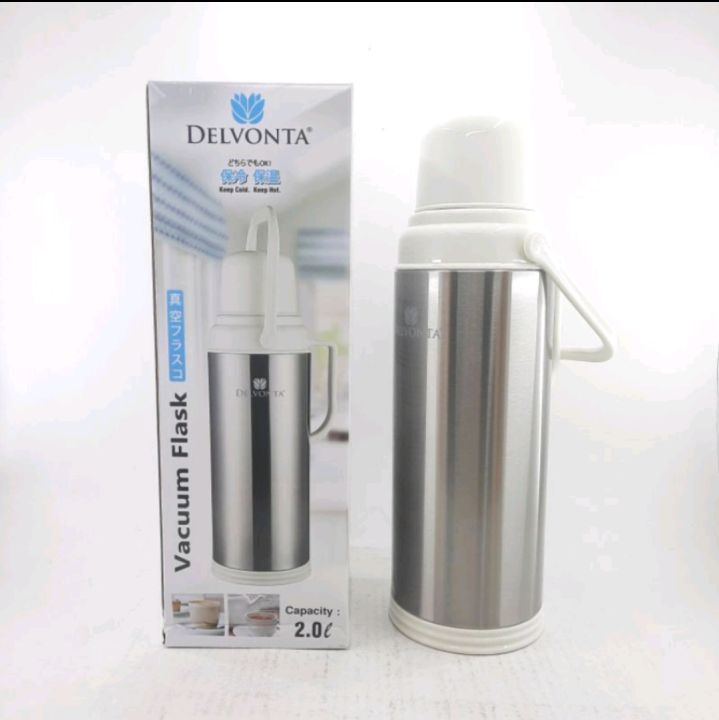 termos delvonta vacuum flask 2liter ORIGINAL tahan panas hingga 24 jam / thermos air panas ...