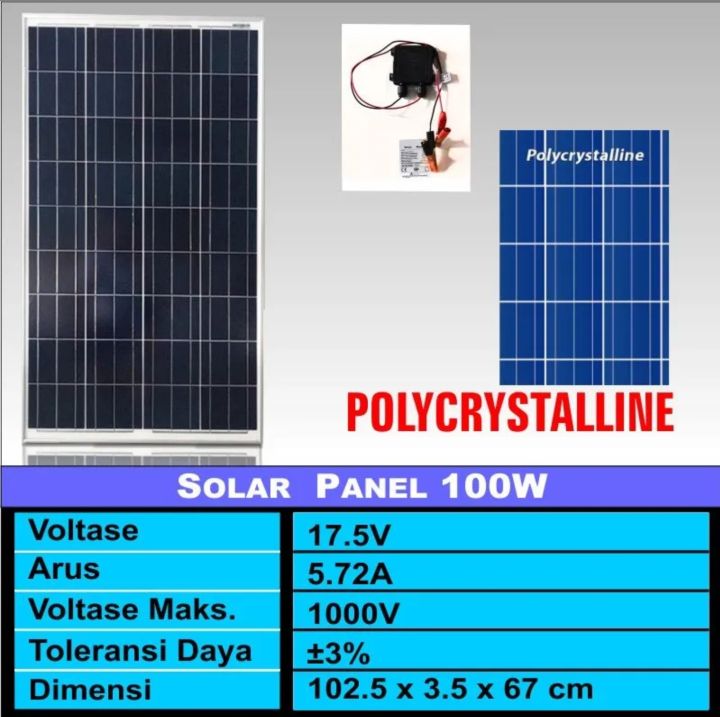 solar panel 100 wp solar cell tenaga surya / papan pembangkit listrik polycristalline 100W ...