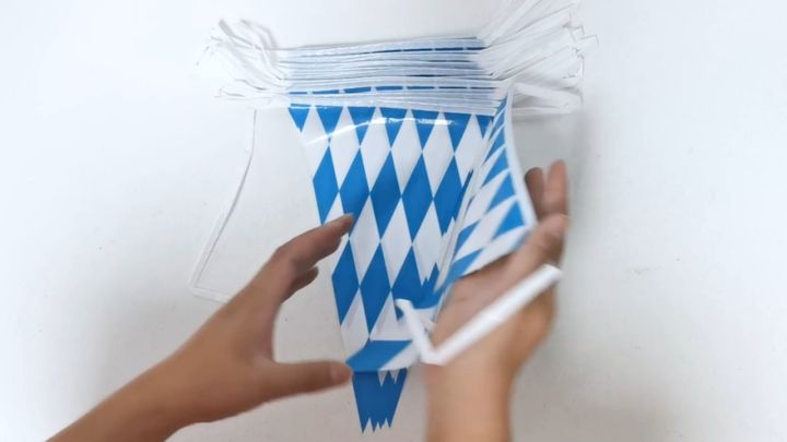 10 Meter Fiesta Flag Blue White Triangle Flags Birthday Party ...
