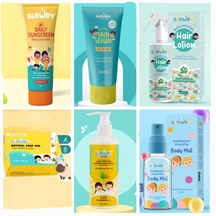 Glowby Baby Kids Daily Skin Serum Sunscreen Spf 50 Face Body Wash Head ...