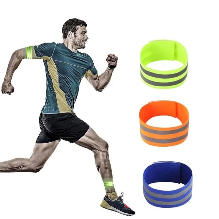 2PCS Running Reflective Arm Bands for Wrist Ankle Leg LED Reflector ...