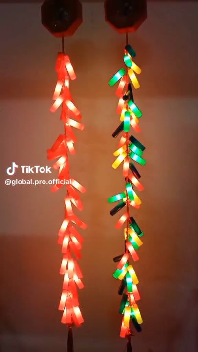 LED CNY Firecracker with Sound Chinese Style Decorative Tassel Electric ...