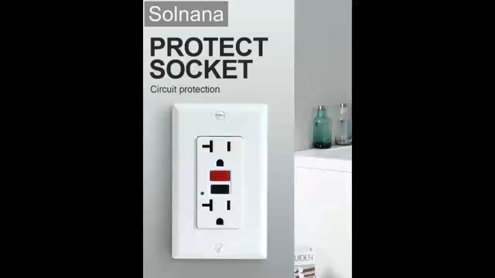 2-Gang GFCI Duplex Safety Outlet 20A 220V Universal Outlet With Ground ...