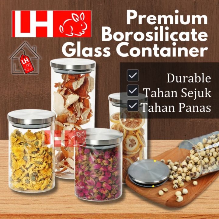LH Airtight Glass Container Food Storage Bekas Kuih Raya Kedap Udara ...