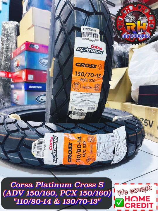 ADV 150/160, PCX 150/160 CORSA PLATINUM Cross S Tires Set (110/80-14 ...