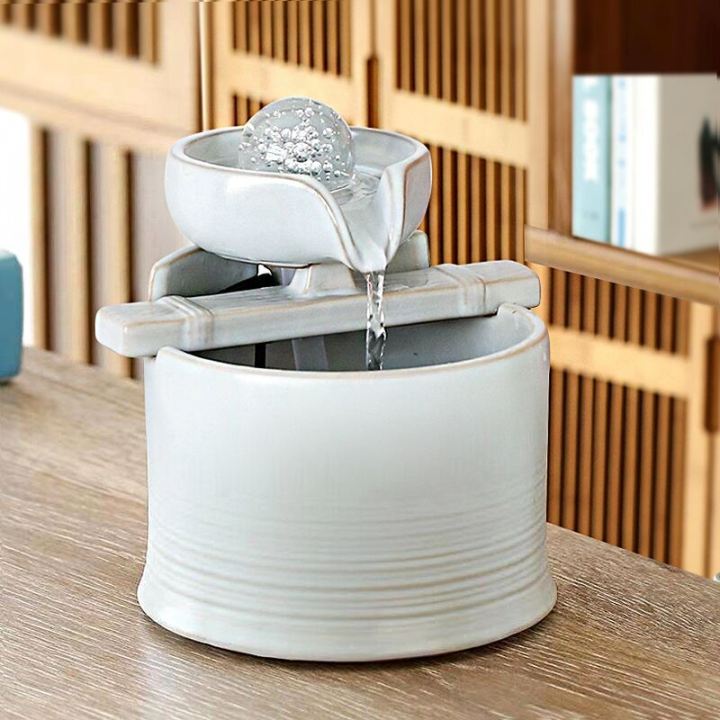 Rococo Style Ceramic Water Feature Office Desk Decorative Wealth ...