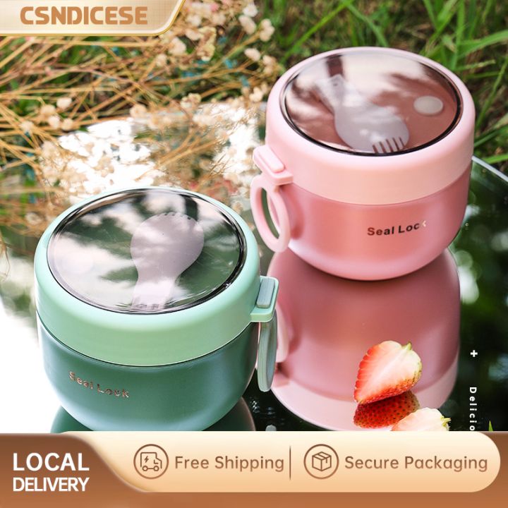 600ML Soup Container Baby Food Container Stainless Steel Thermos Food ...