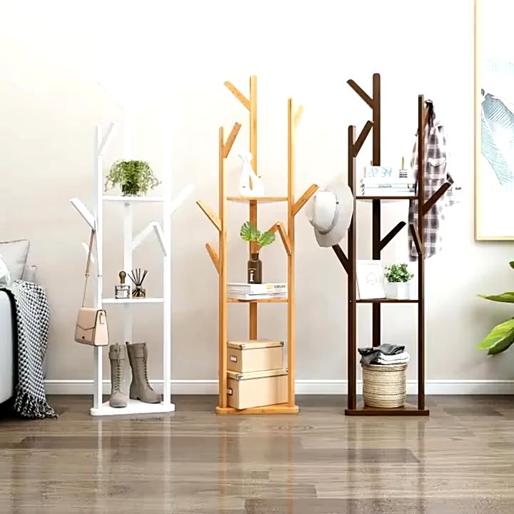 gooreestyle Bag Rack Stand Wood 40X40X165CM | Lazada PH