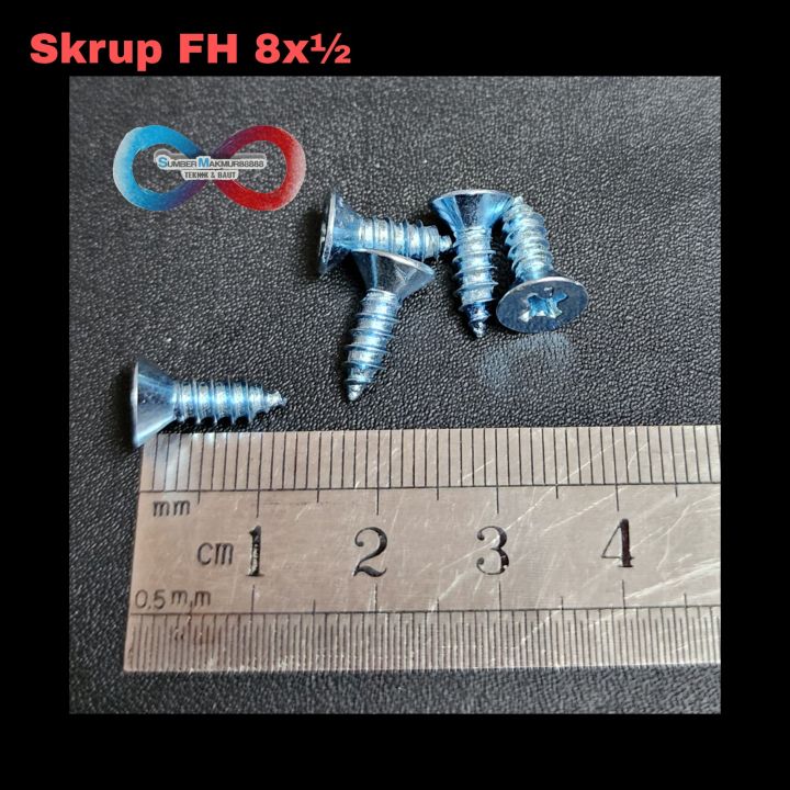 Skrup tapping screws (FH) 8x1/2 inch per 100pcs | Lazada Indonesia