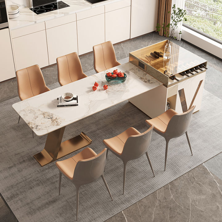 Retractable Kitchen Island Dining Table Integrated Accessible Luxury ...