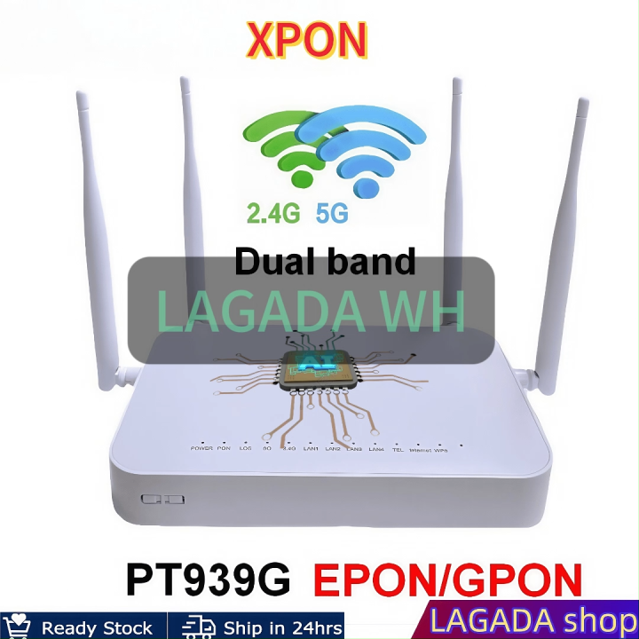 PT939G 1000M Modem Dual Band 4GE+1TEL XPON ONU 2.4G-5G WIFI ONT EPON/GPON English version ...
