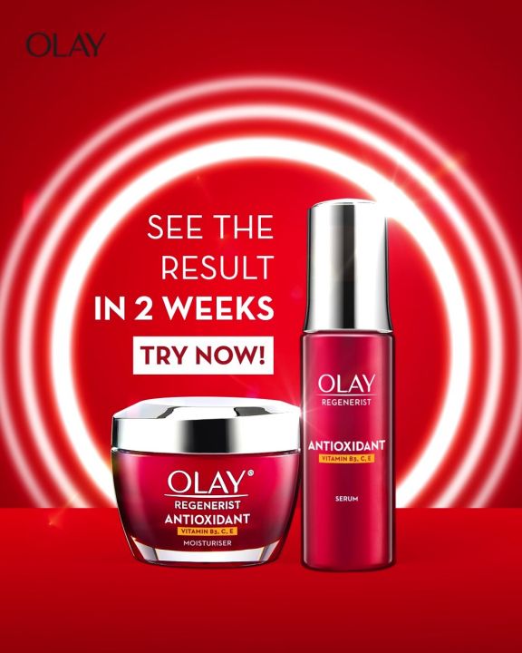 [Bundle of 2] Olay Antioxidant Moisturiser Vitamin B3, C, E Face Cream ...