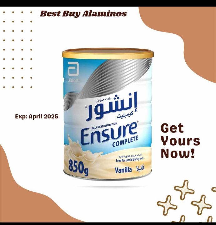 Ensure Complete 850g Vanilla Flavor June 2025 Expiry onwards Ensure ...